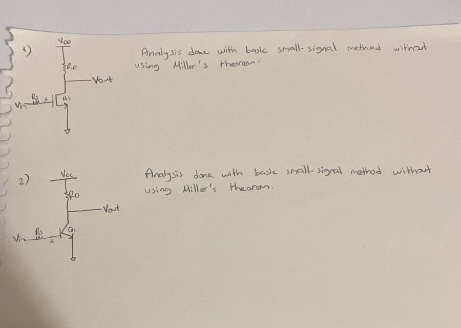 Solved Analysis done with basic small-signal method without | Chegg.com