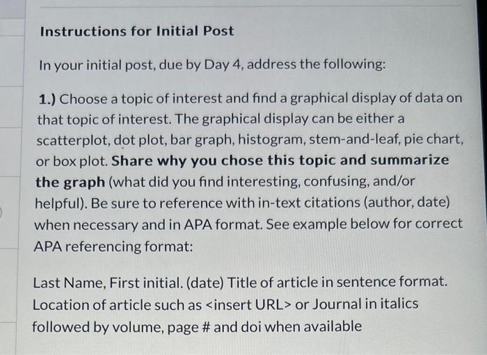 Solved Instructions for Initial Post In your initial post, | Chegg.com