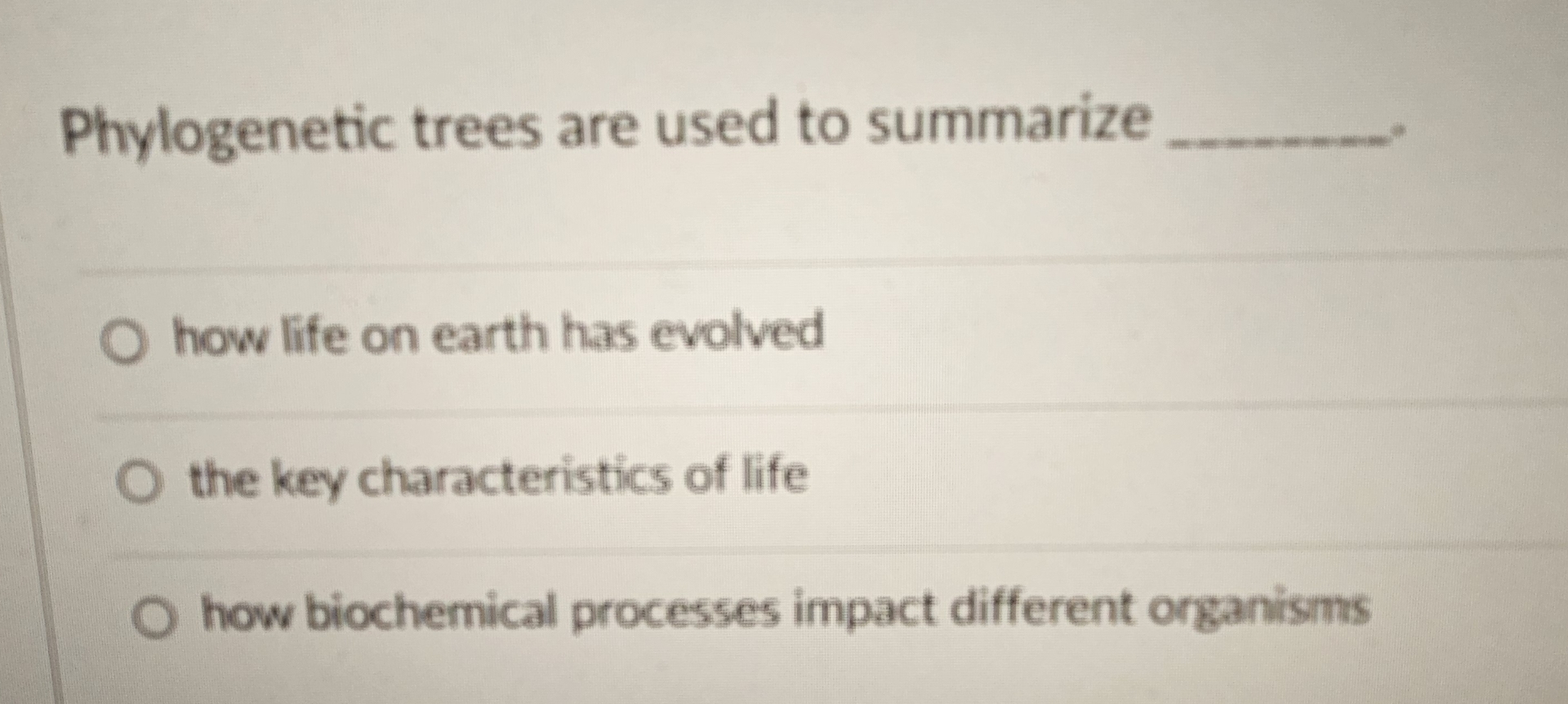 Solved Phylogenetic trees are used to summarize q,how life | Chegg.com