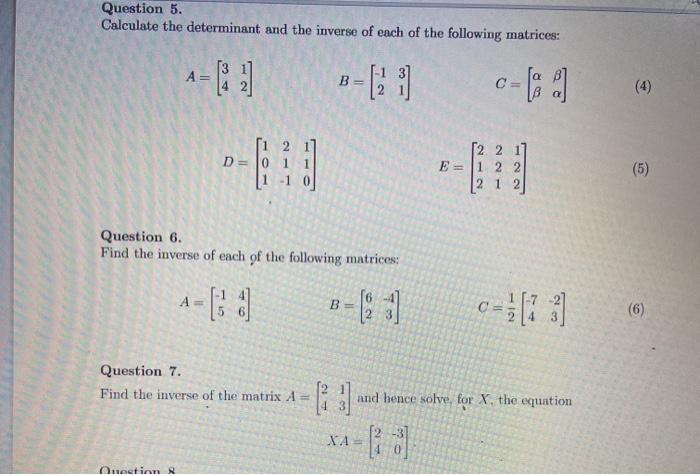 Solved Question 2. Give an example of: (1) a 2 x 4 matrix. | Chegg.com