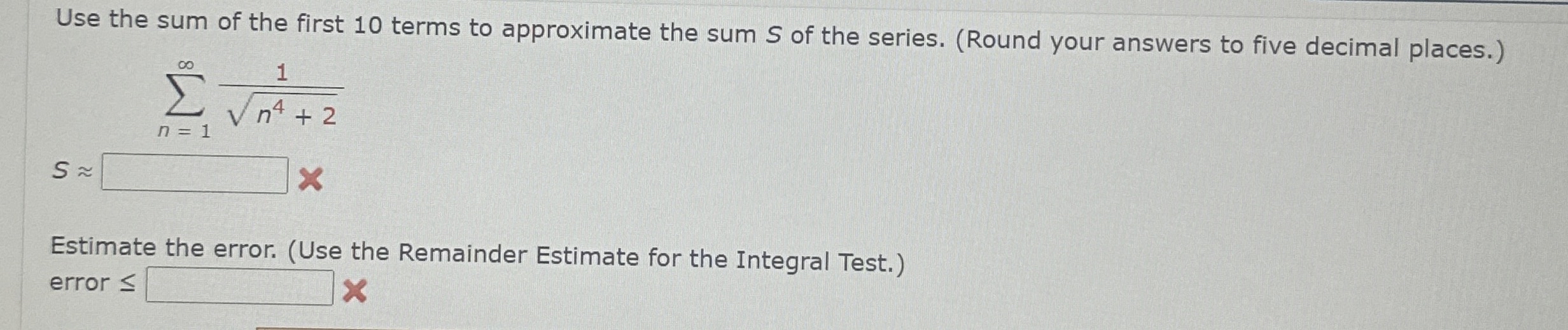 Solved Use the sum of the first 10 ﻿terms to approximate the | Chegg.com
