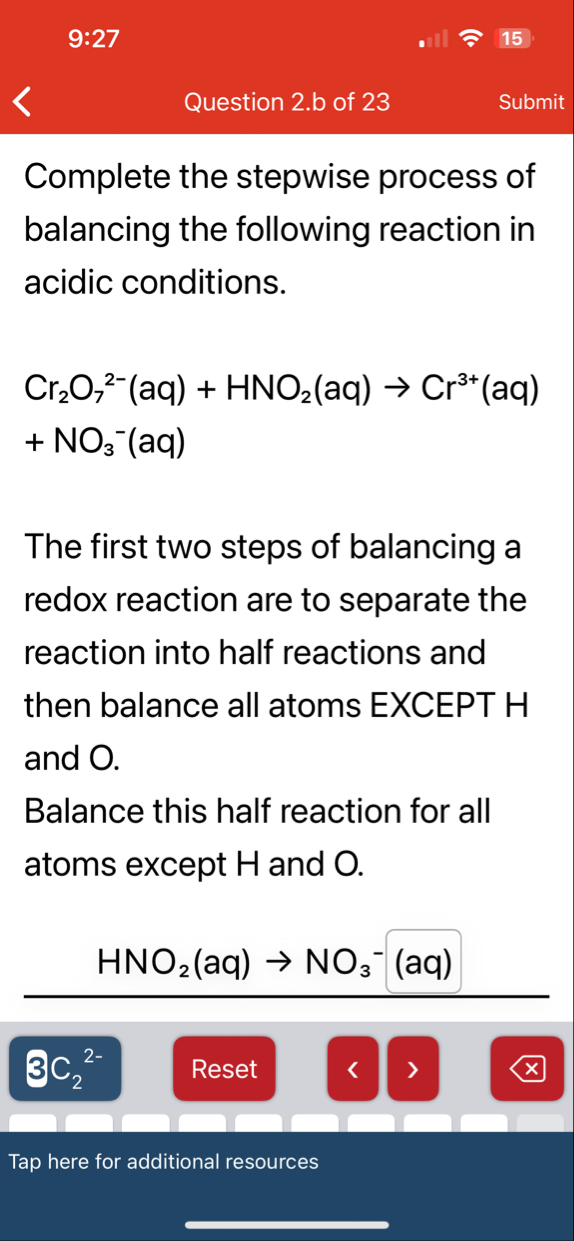 Solved 9:2715Question 2.b of 23SubmitComplete the stepwise | Chegg.com