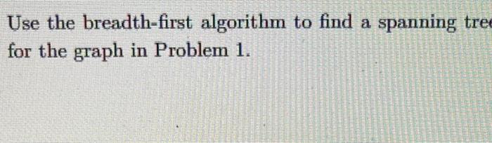 Solved Use The Breadth First Algorithm To Find A Spanning