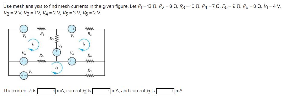 Use mesh analysis to ﻿find mesh currents in ﻿the | Chegg.com