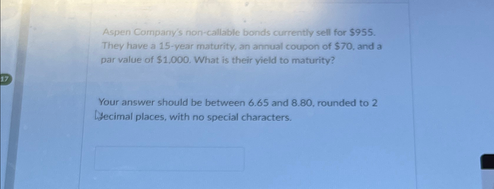 Solved Aspen Company's non-callable bonds currently sell for | Chegg.com