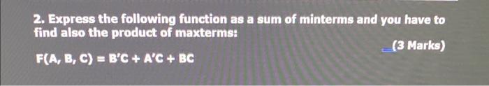 Solved 2. Express the following function as a sum of | Chegg.com
