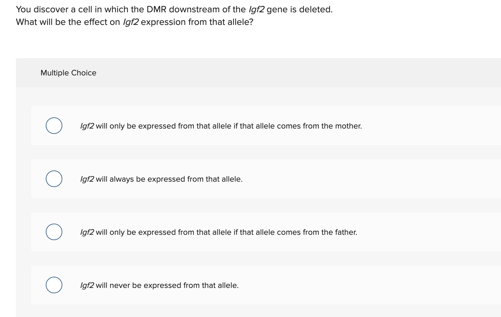 Solved You discover a cell in which the DMR downstream of | Chegg.com