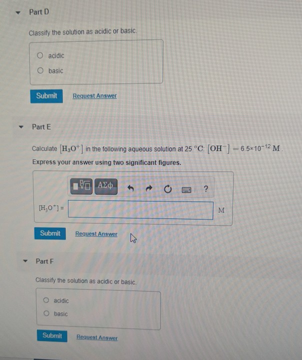 Solved Calculate [H3O+] in the following aqueous solution at | Chegg.com