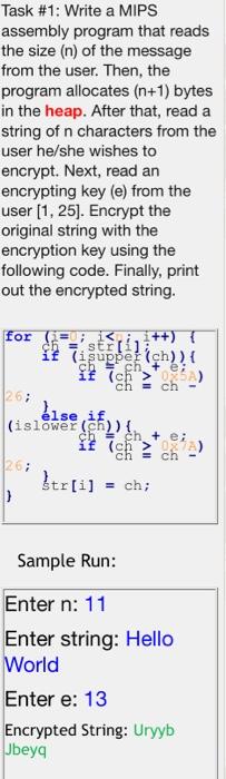 Solved Task #1: Write a MIPS assembly program that reads the | Chegg.com