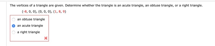 Solved The vertices of a triangle are given. Determine | Chegg.com