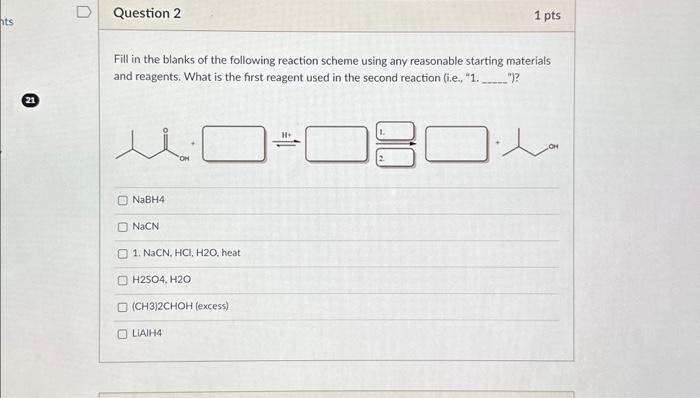Fill in the blanks of the following reaction scene | Chegg.com