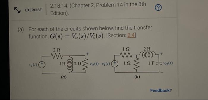 Solved EXERCISE 2.18.14: (Chapter 2, Problem 14 in the 8th | Chegg.com