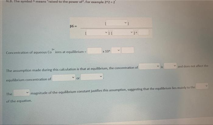Solved A. Assume that in the reaction of [Co(H2O)6]3+ ions | Chegg.com