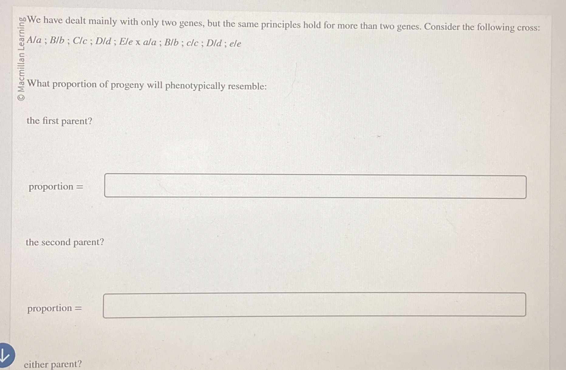 Solved ?@0 ﻿We have dealt mainly with only two genes, but | Chegg.com