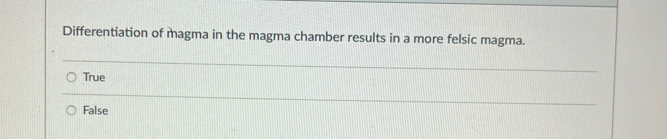 Solved Differentiation of magma in the magma chamber results | Chegg.com