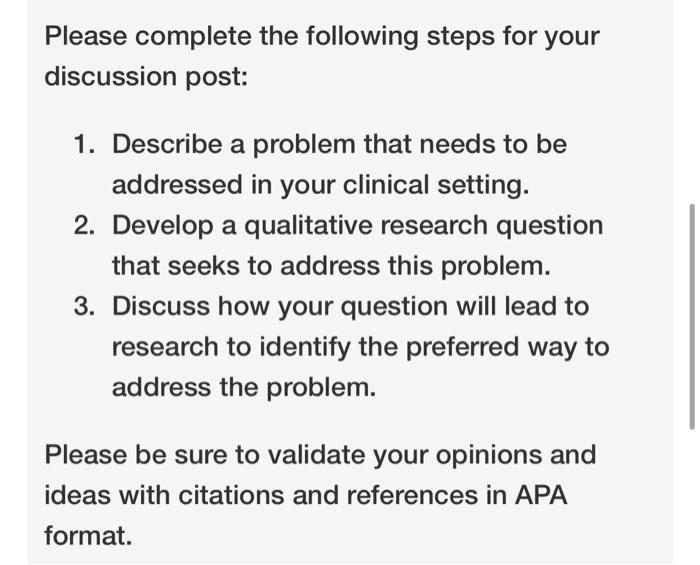 Solved Please complete the following steps for your | Chegg.com