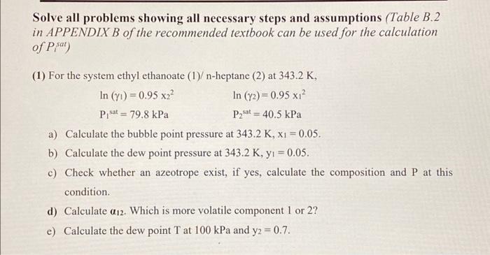 Solved Solve all problems showing all necessary steps and | Chegg.com