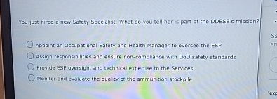 Solved You just hired a new Safety Specialist. What do you | Chegg.com