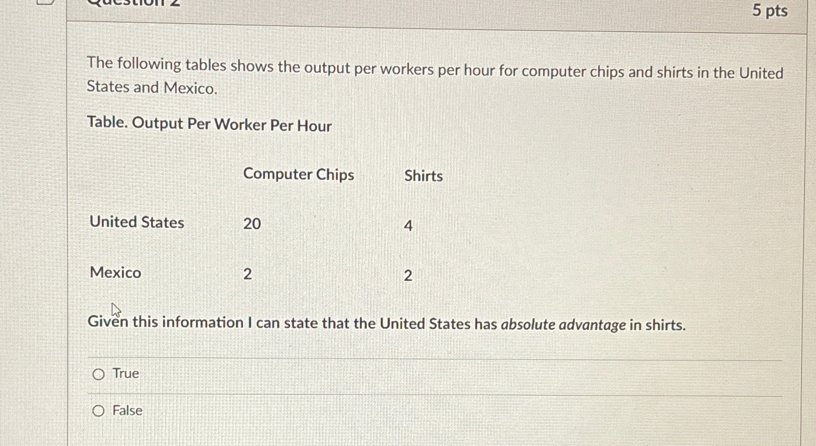 Solved The following tables shows the output per workers per | Chegg.com