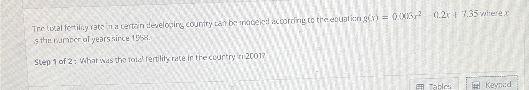 Solved The total fertility rate in a certain developing | Chegg.com