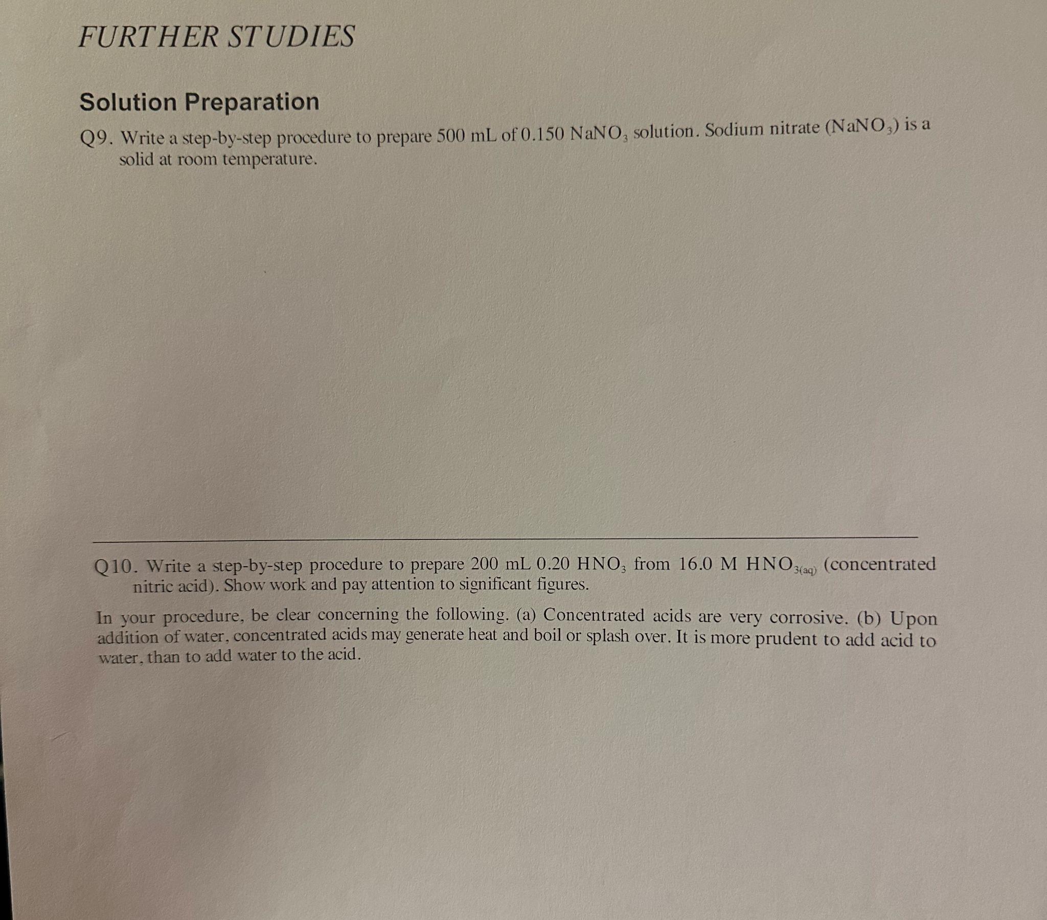 Solved FURTHER STUDIESSolution PreparationQ9. ﻿Write a | Chegg.com