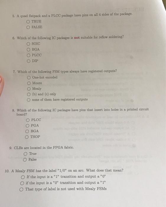 Solved 5. A quad fatpack and a PLCC package have pins on all | Chegg.com