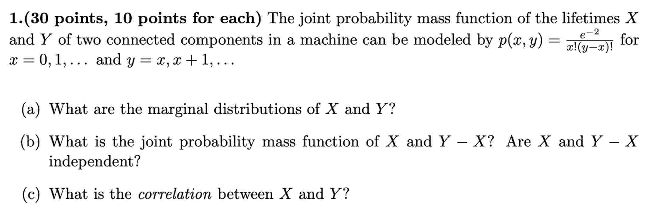 Solved 30 ﻿points, 10 ﻿points for eachxand Y of ﻿two | Chegg.com