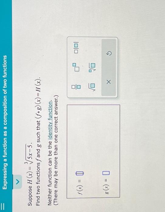 Solved Expressing a function as a composition of two | Chegg.com