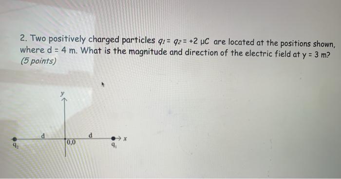 Solved 2. Two positively charged particles 91 = 92 = +2 UC | Chegg.com
