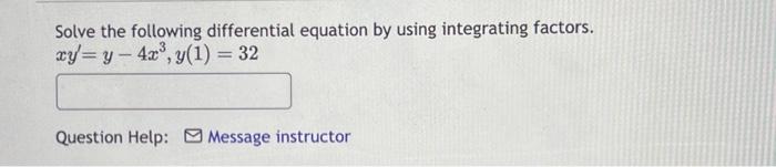 Solved Solve the following differential equation by using | Chegg.com