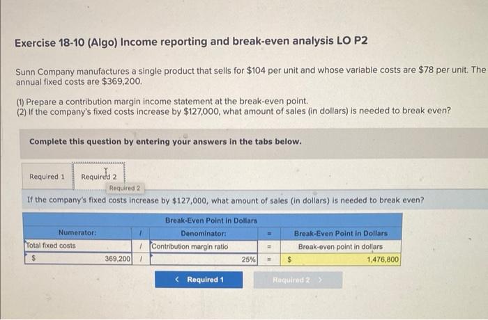 Solved ts eBook Hint eferences Exercise 18-10 (Algo) Income | Chegg.com