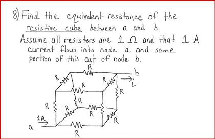 Solved Find the equivalent resistance of the resistive cube | Chegg.com