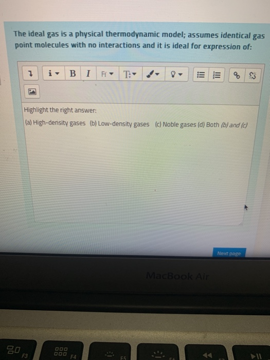 Solved The ideal gas is a physical thermodynamic model; | Chegg.com