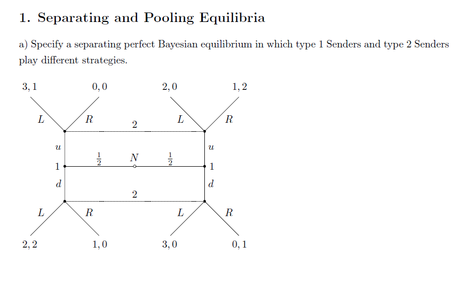 Solved Separating and Pooling Equilibriaa) ﻿Specify a | Chegg.com
