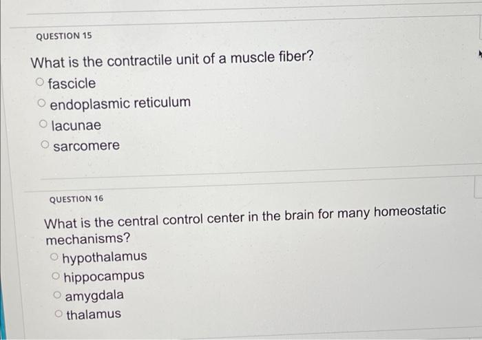 Solved QUESTION 15 What is the contractile unit of a muscle | Chegg.com