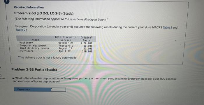 Solved Required information Problem 2-53 (LO 2-2, LO 2-3) | Chegg.com