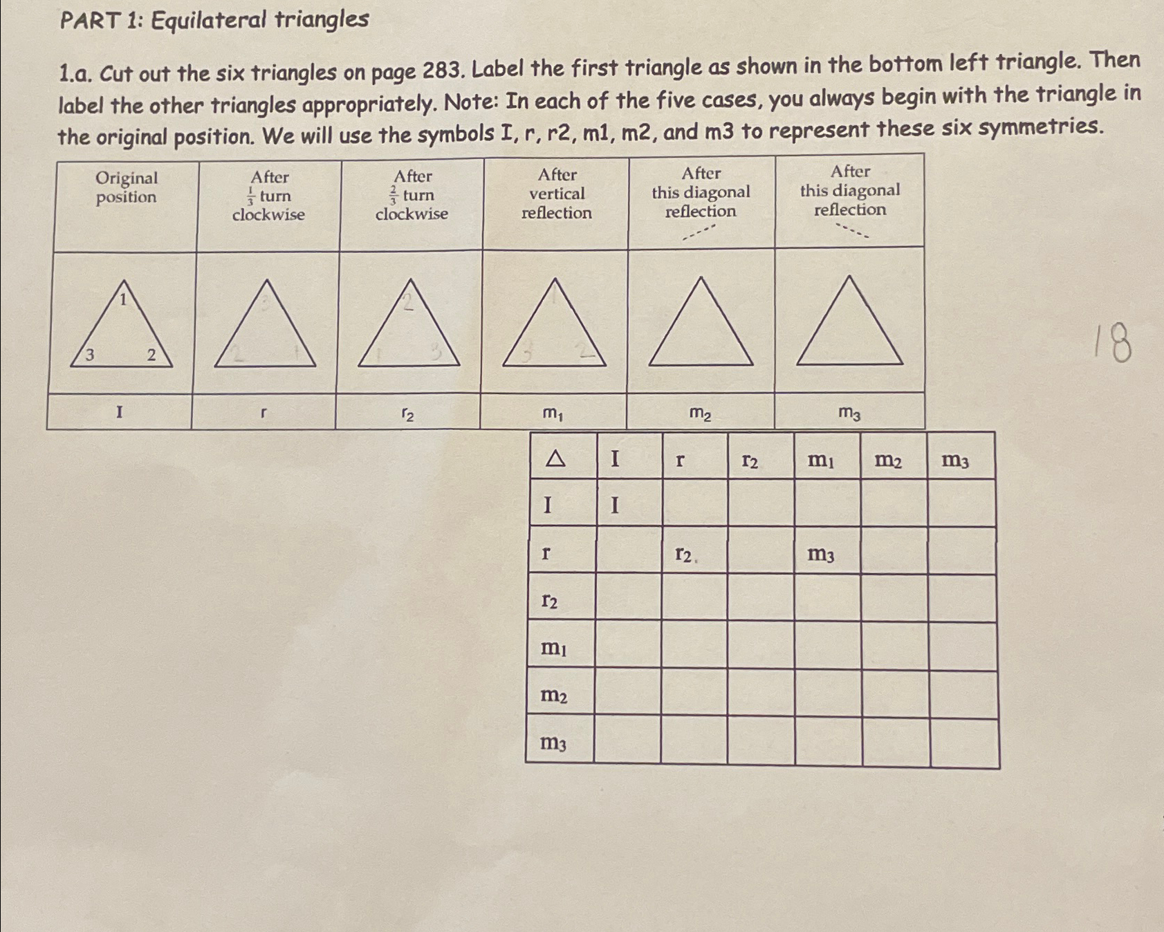 Solved Label the first triangle as shown in the bottom left | Chegg.com