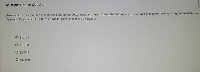 Solved Multiple Cholce QuestionAmy and Ethan are mamed and | Chegg.com