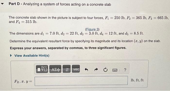 Solved Part D - Analyzing a system of forces acting on a | Chegg.com