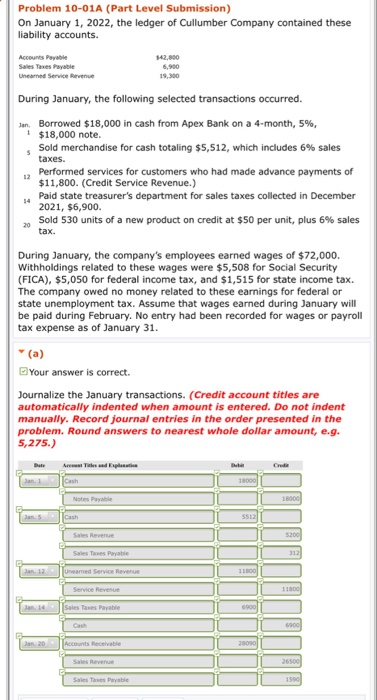 Solved Problem 10-01A (Part Level Submission) On January 1, | Chegg.com