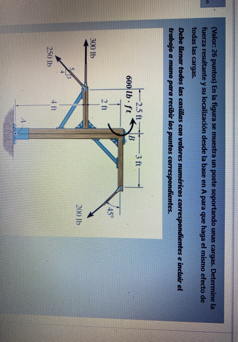 Solved the figure shows a pole supporting loads. Determine | Chegg.com