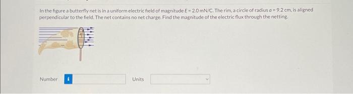 Solved In the figure a butterfly net is in a uniform | Chegg.com