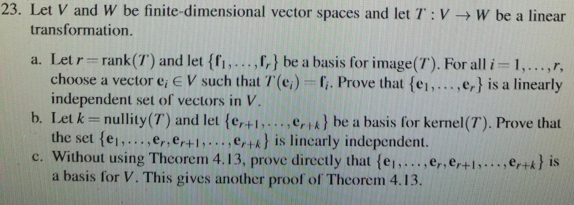 Solved 23. Let V and W be finite-dimensional vector spaces | Chegg.com