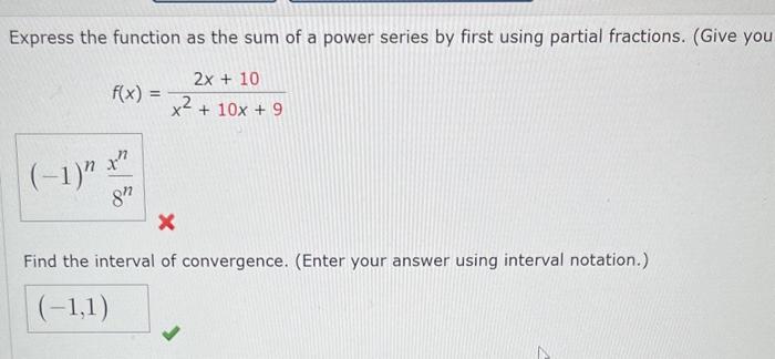 Solved Express the function as the sum of a power series by | Chegg.com