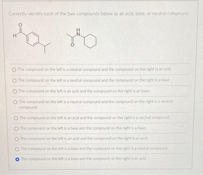 Solved Correctly identify each of the two compounds below as | Chegg.com
