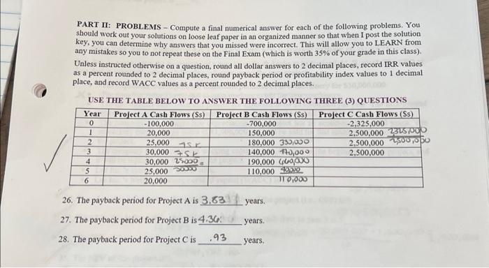 Solved PART II: PROBLEMS - Compute a final numerical answer | Chegg.com Solved PART II: PROBLEMS - Compute a final numerical answer | Chegg.com