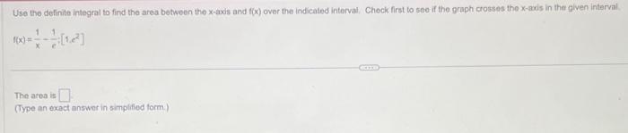 Solved Use the definite integral to find the area between | Chegg.com
