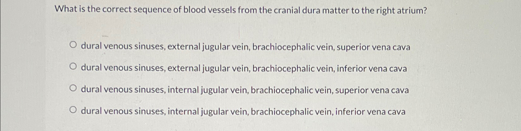 Solved What is the correct sequence of blood vessels from | Chegg.com