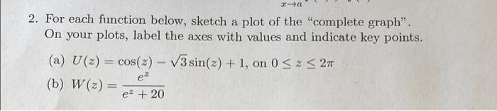 Solved -> 2. For each function below, sketch a plot of the | Chegg.com