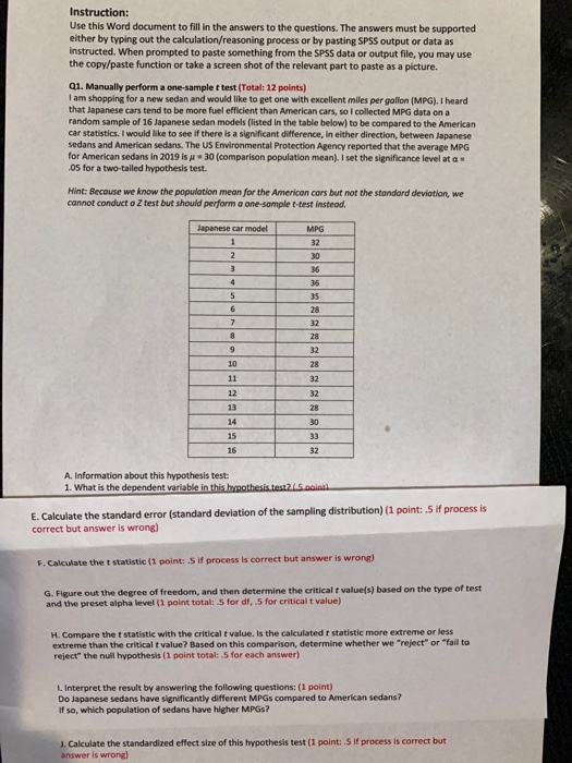 Solved Instruction Use This Word Document To Fill In The Chegg